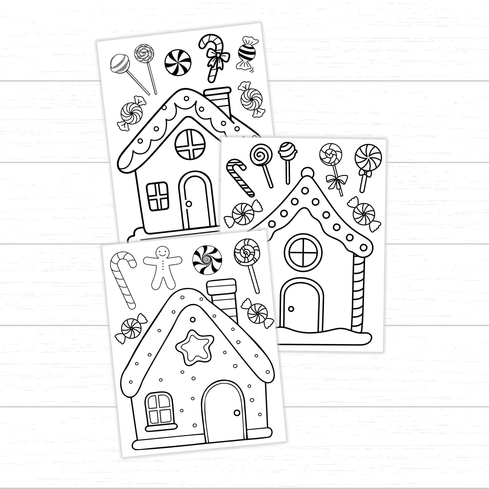 Gingerbread House Coloring Pages, Christmas Coloring Pages for Kids ...
