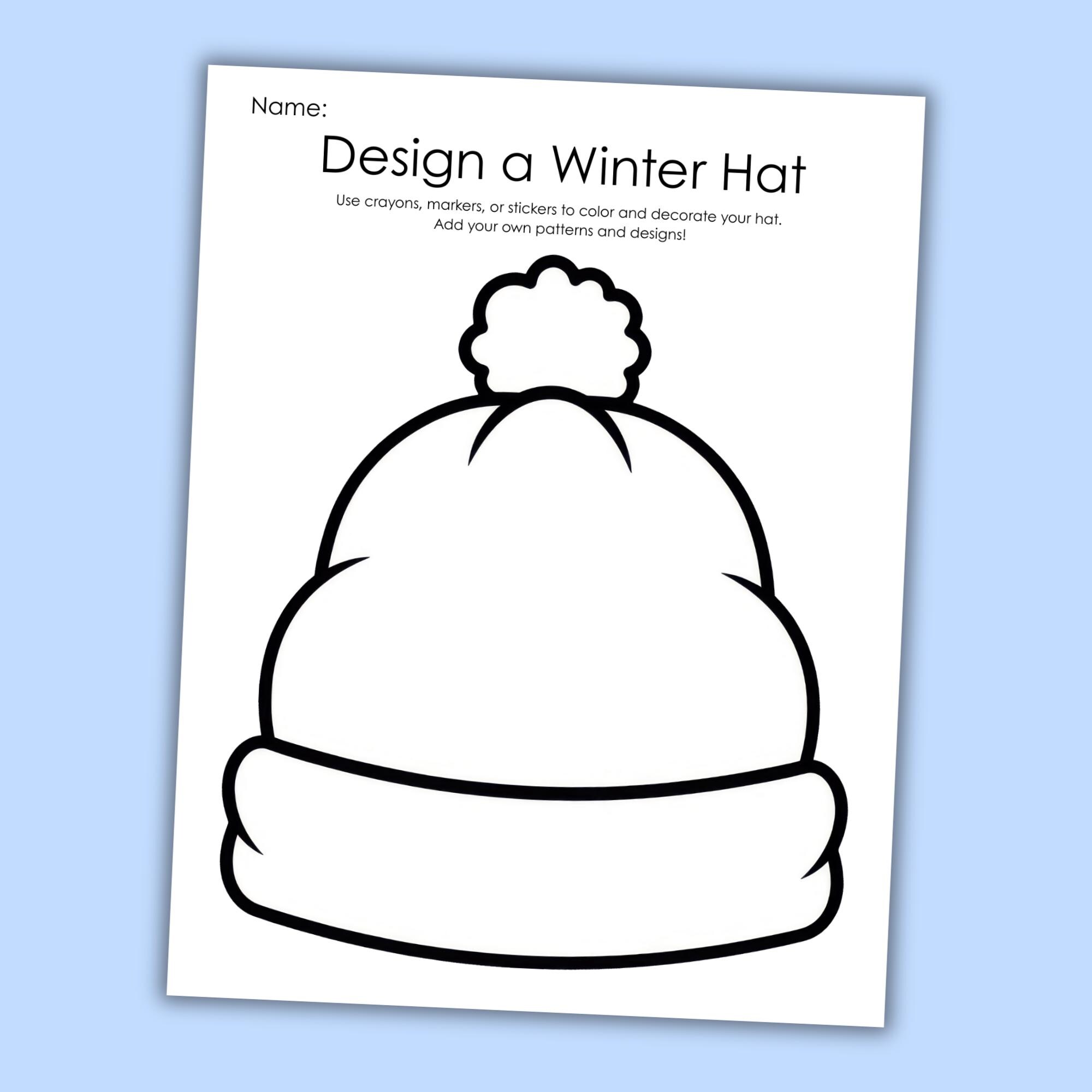 Design a Winter Hat Printable | 6 Winter Hat Templates for Kids ...