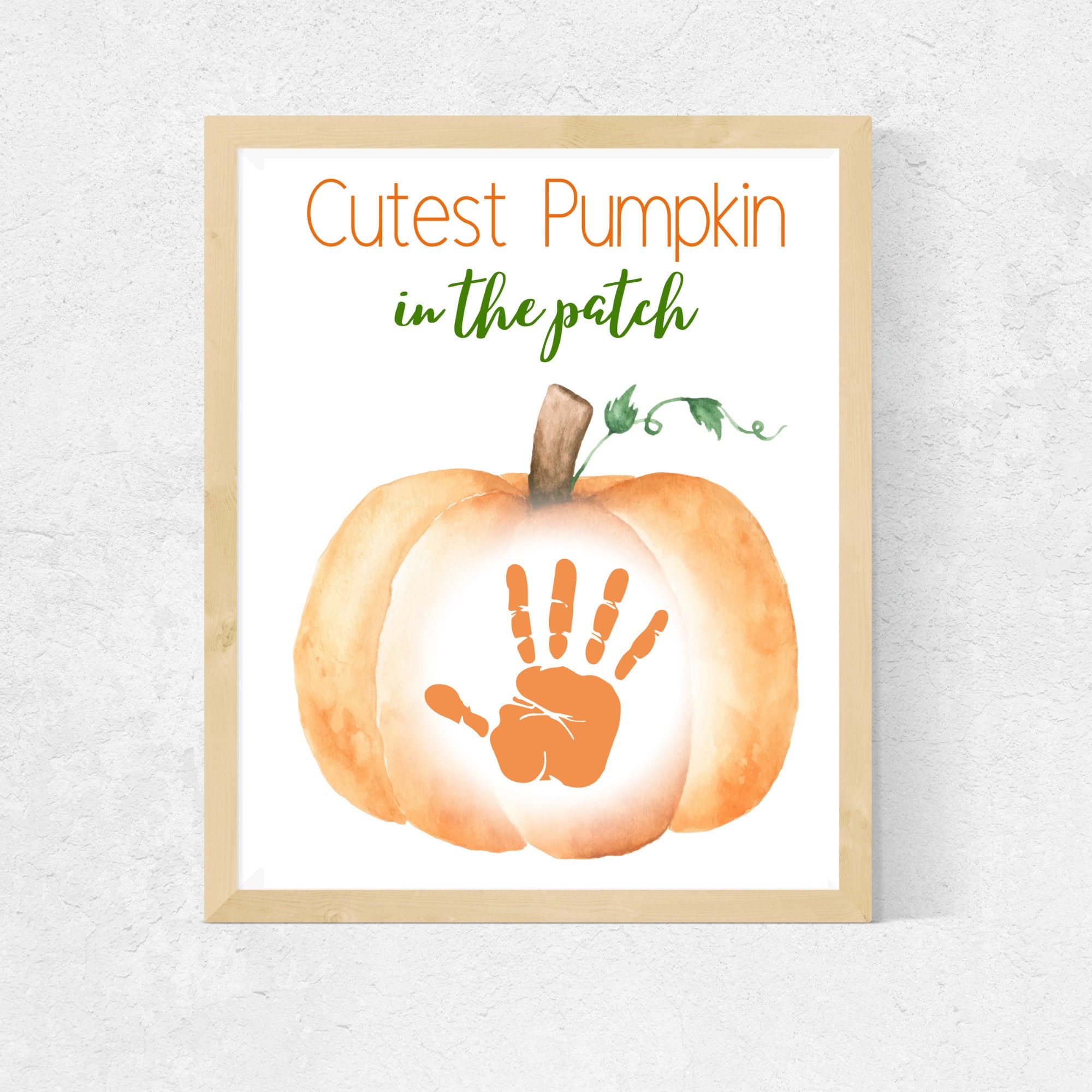 Cutest Pumpkin in the Patch Handprint Art, Pumpkin Handprint Art, Fall ...