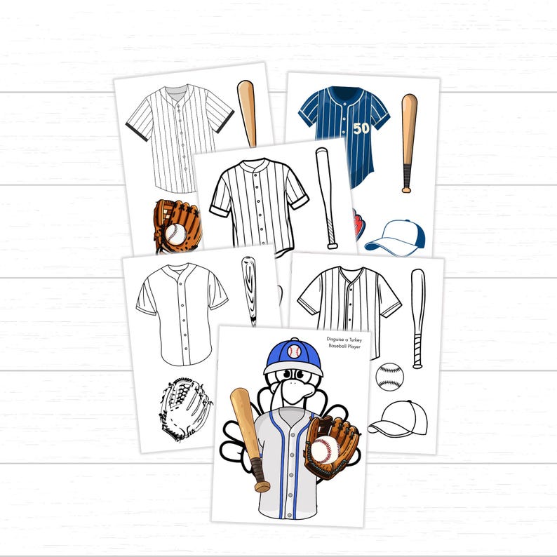 Disguise a Turkey Baseball Craft Printable, Thanksgiving Activity for ...