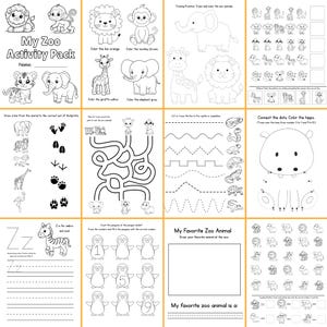 Zoo Activity Pack Printable for Preschool and Kindergarten, Printable ...