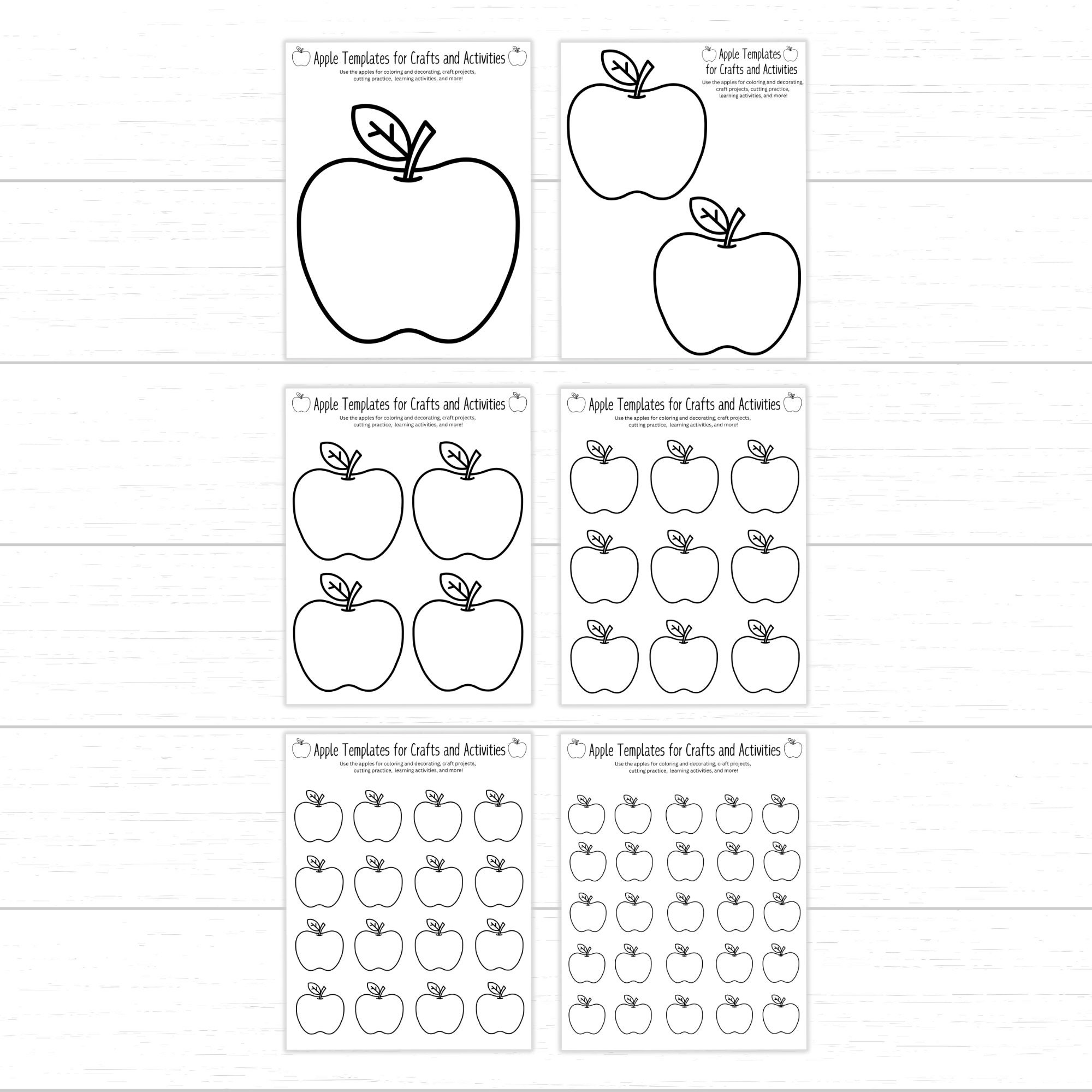 Apple Templates for Crafts and Activities, Apples to Color, Apples to ...