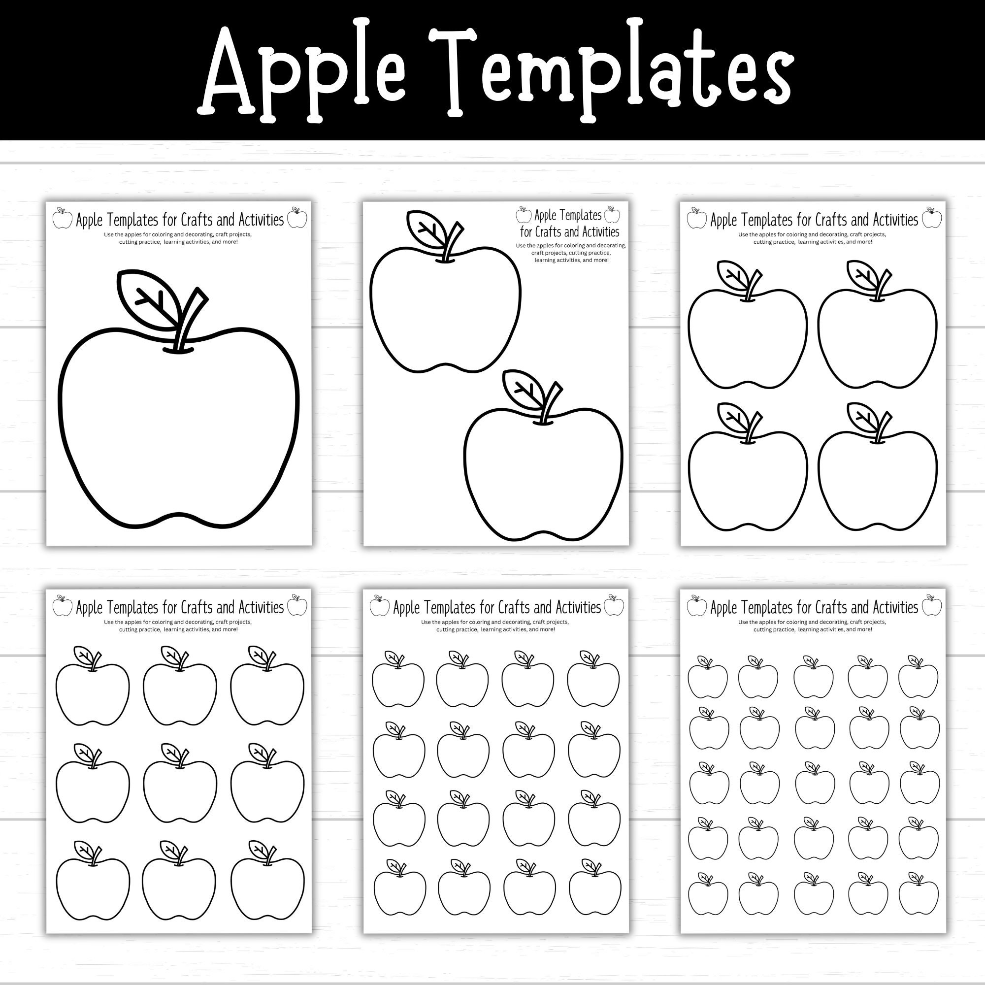 Apple Templates for Crafts and Activities, Apples to Color, Apples to ...