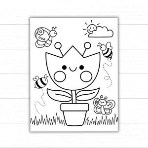 Printable Flower Coloring Pages for Kids, Spring Coloring Sheets ...