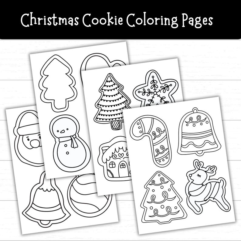 Christmas Cookie Coloring Pages, Holiday Cookie Coloring Sheets ...
