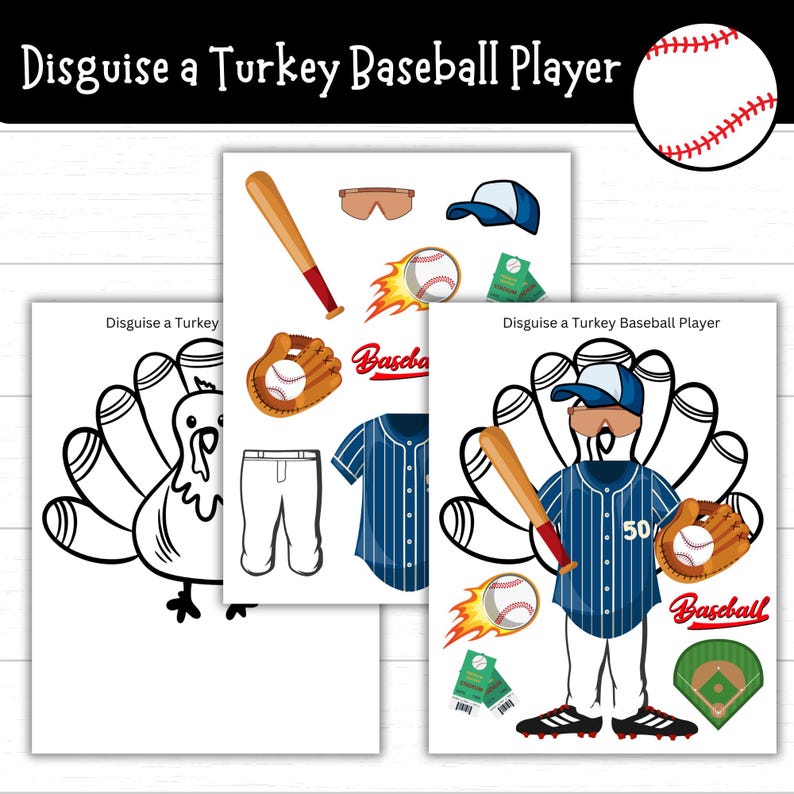Disguise a Turkey Baseball Player, Turkey in Disguise Baseball Player ...