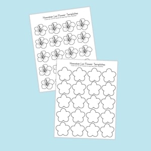 Printable DIY Hawaiian Lei Flower Templates, Flower Cutouts, Tropical ...