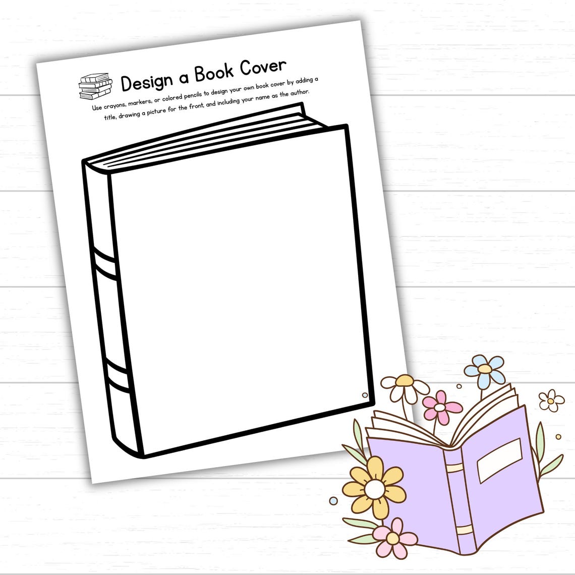 Design a Book Cover Printable Activity for Kids, Design Your Own Book ...