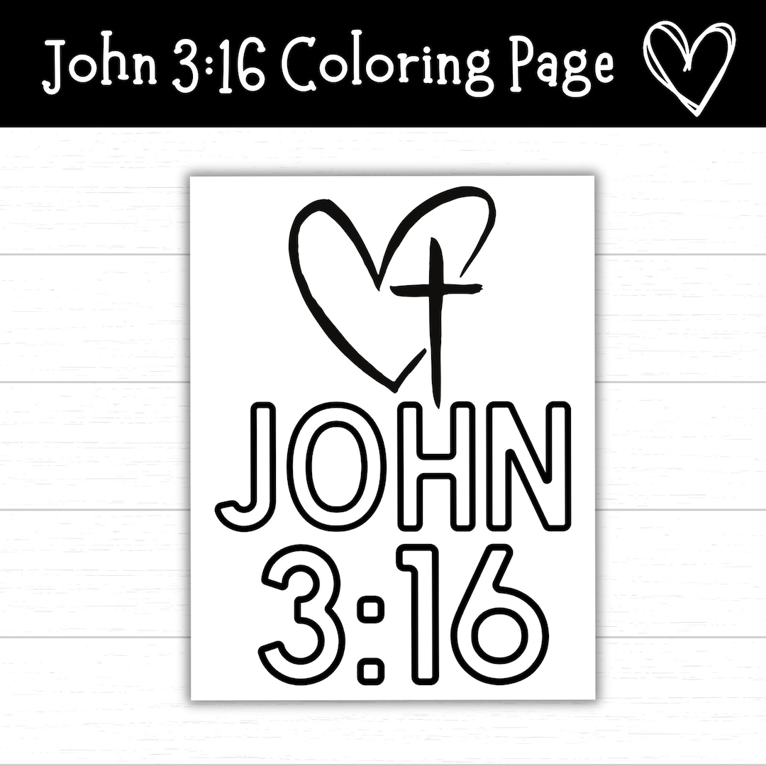 John 3:16 Coloring Page, Bible Verse Coloring Pages, Scripture Coloring ...