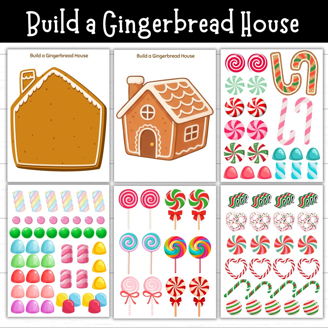 Build a Gingerbread House Printable, Cut and Paste Christmas Craft for ...