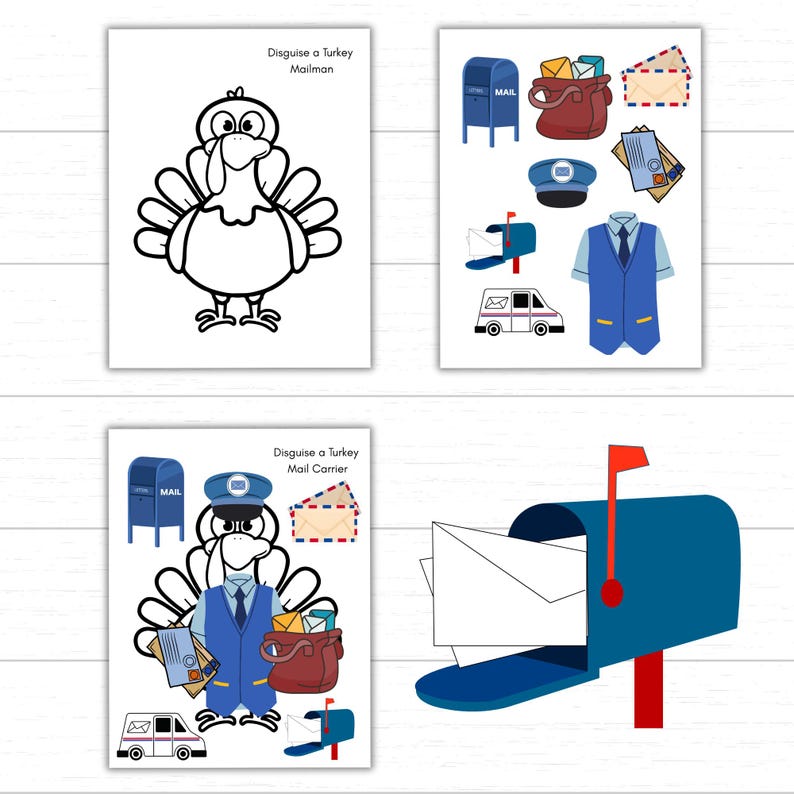 Disguise a Turkey Mailman, Mail Carrier, Printable Disguise a Turkey ...
