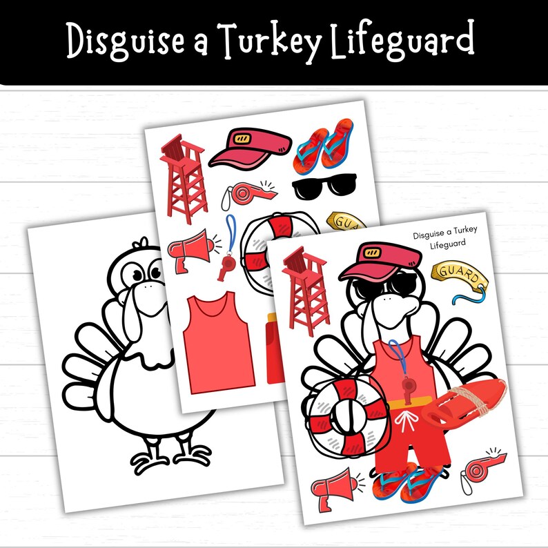 Disguise a Turkey Lifeguard, Turkey Disguise Project, Thanksgiving ...