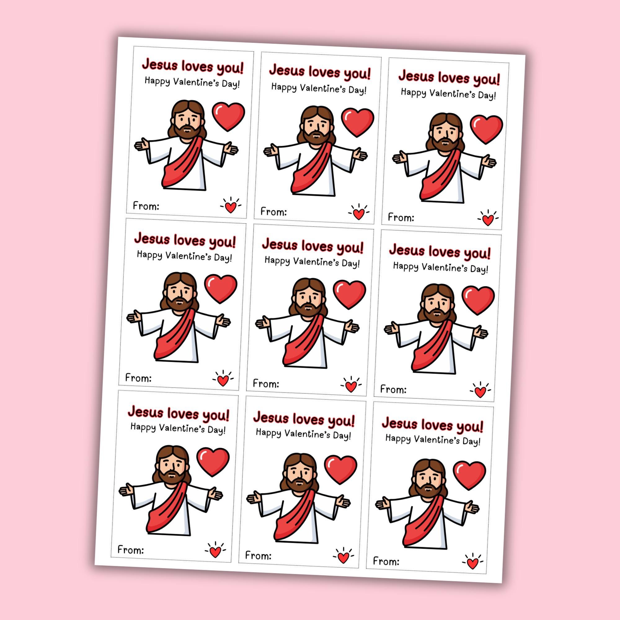 Jesus Loves You Valentine Cards Printable, Christian Valentine’s Day ...
