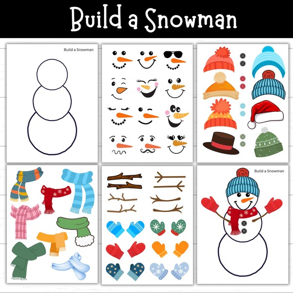 Snowman Cut Out Craft - Etsy