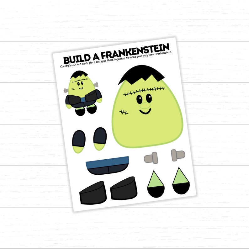 Build A Bat, Build A Zombie, Build A Frankenstein, Printable Halloween ...