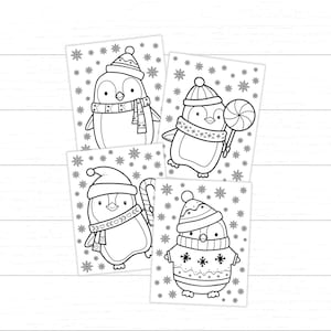 Christmas Penguin Coloring Pages, Winter Penguin Coloring Pages ...