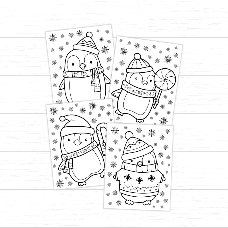 Christmas Penguin Coloring Pages, Winter Penguin Coloring Pages ...