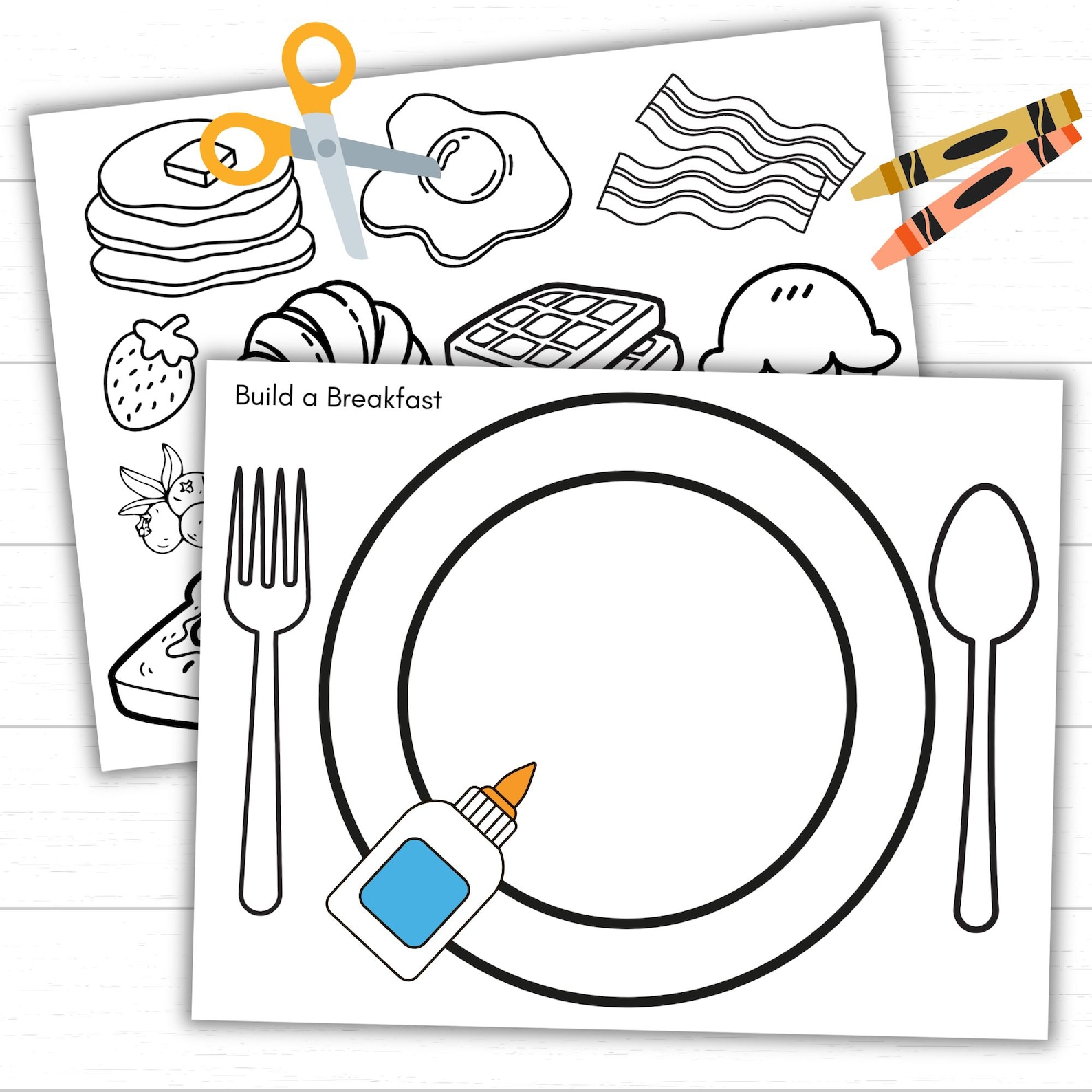 Build a Breakfast Printable for Kids – Cut and Paste Preschool Food ...