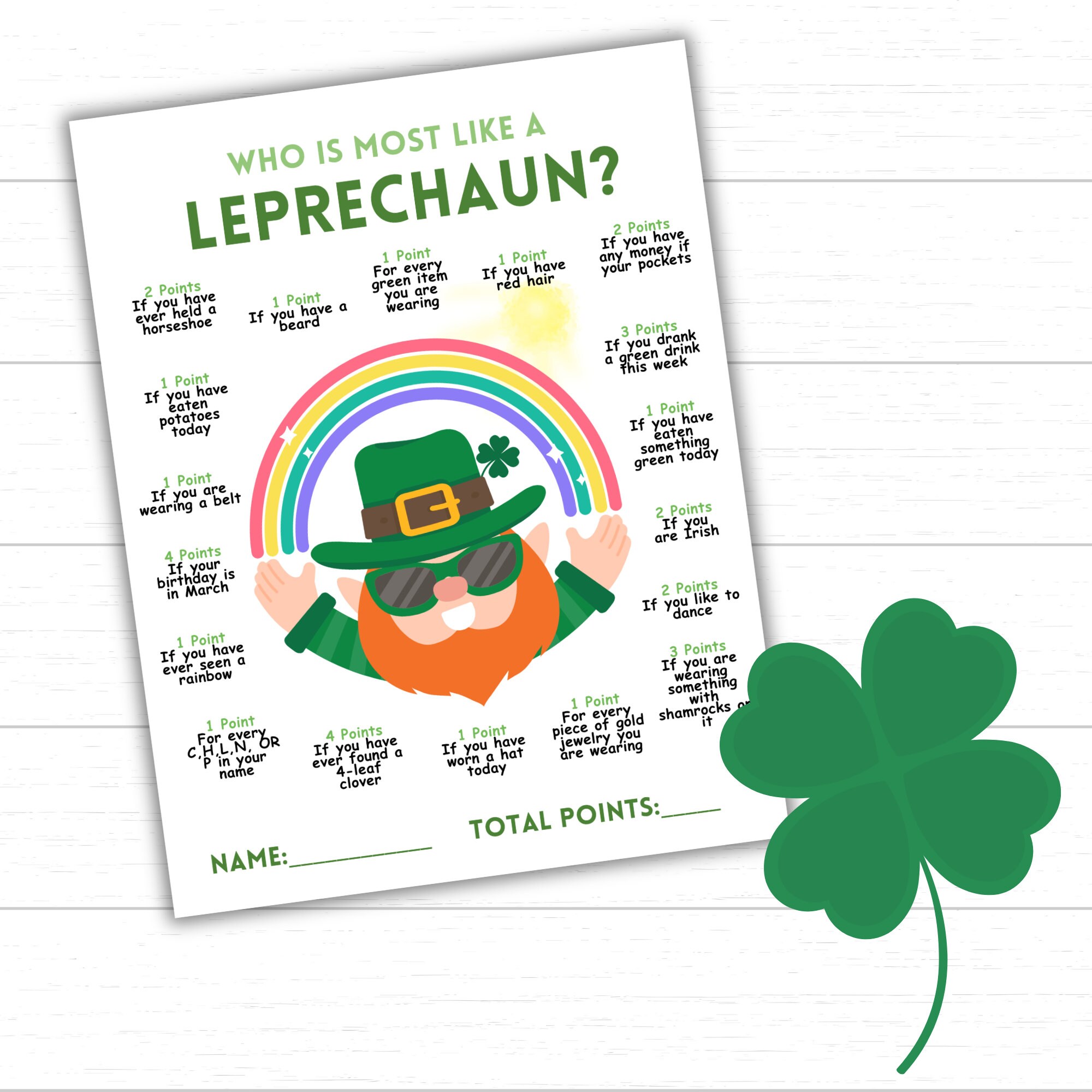 Who is Most Like a Leprechaun Game, St. Patrick's Day Games, March ...
