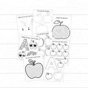 Apple Activity Pack Printable, Apple Tracing Activity, Apple Crafts ...