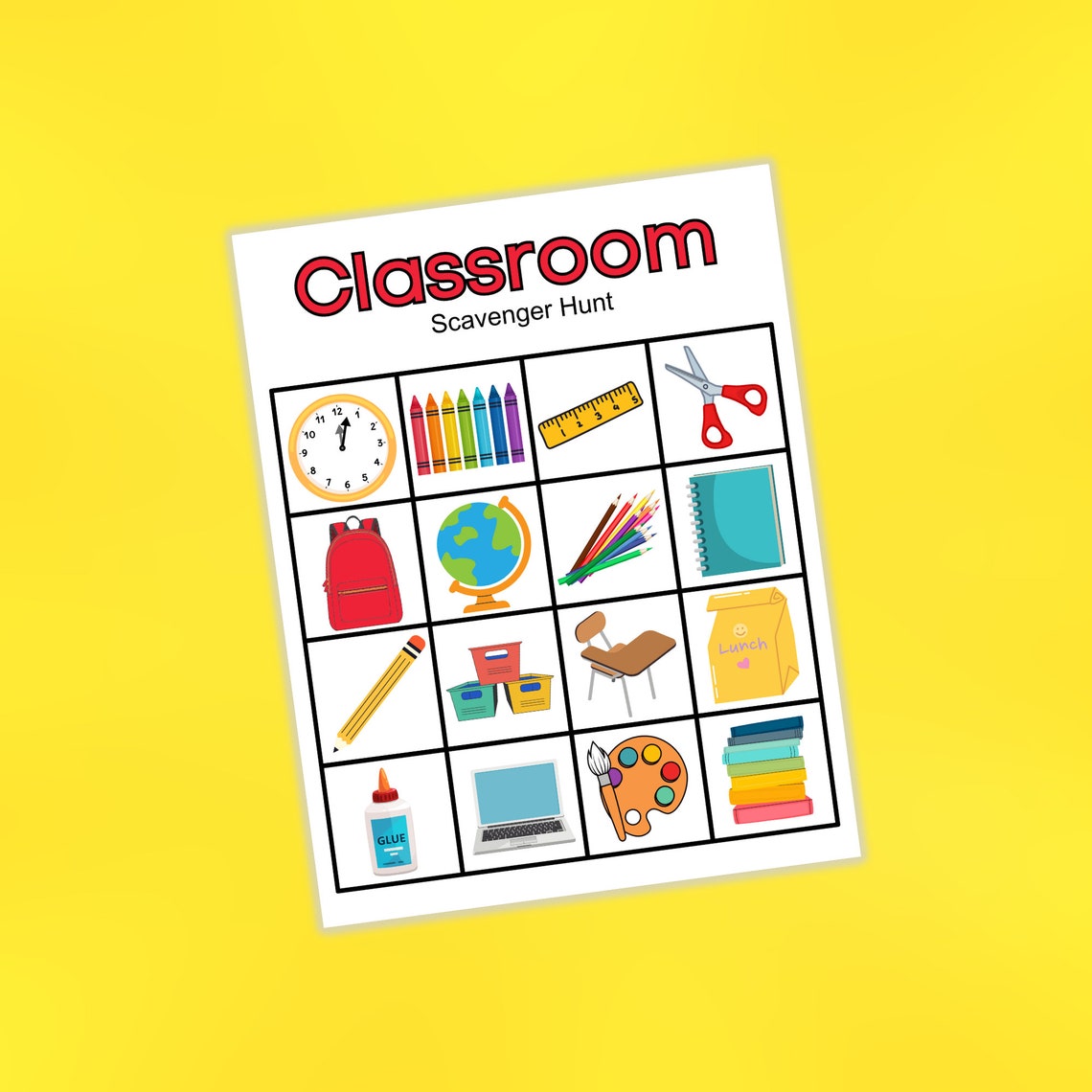 Classroom Scavenger Hunt Printable | Fun Kids' Exploration Game ...