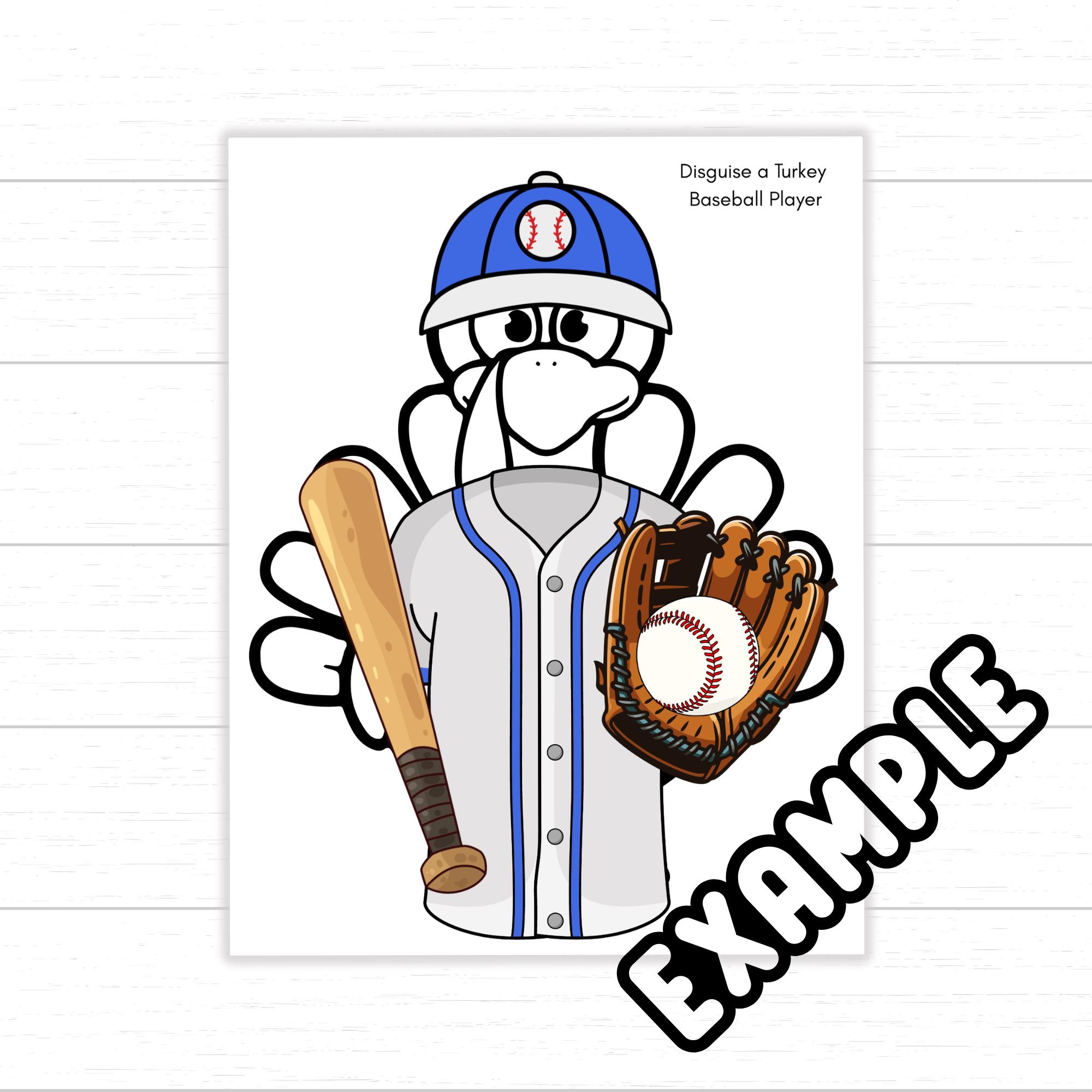 Disguise a Turkey Baseball Craft Printable, Thanksgiving Activity for ...