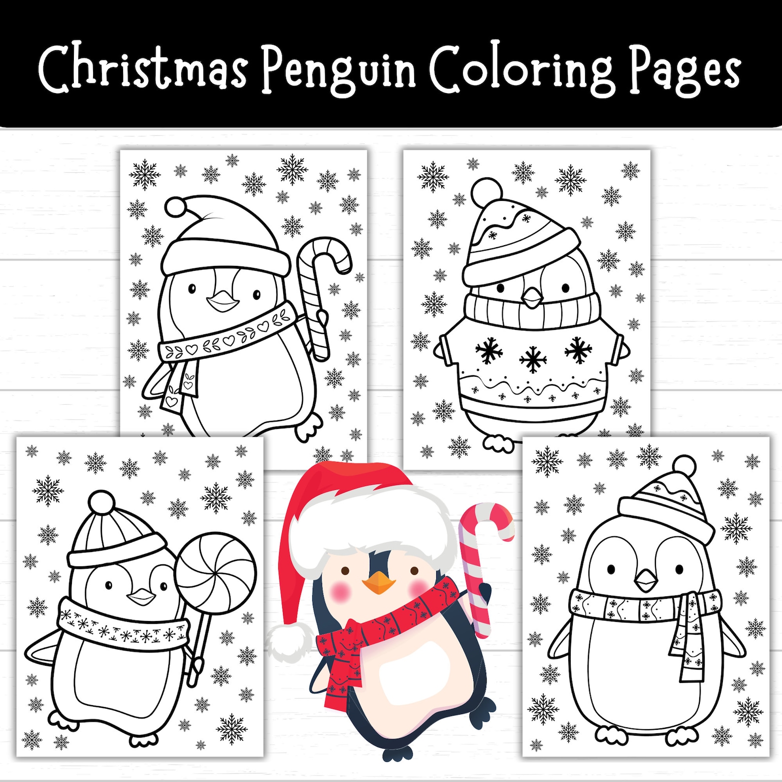 Christmas Penguin Coloring Pages, Winter Penguin Coloring Pages ...