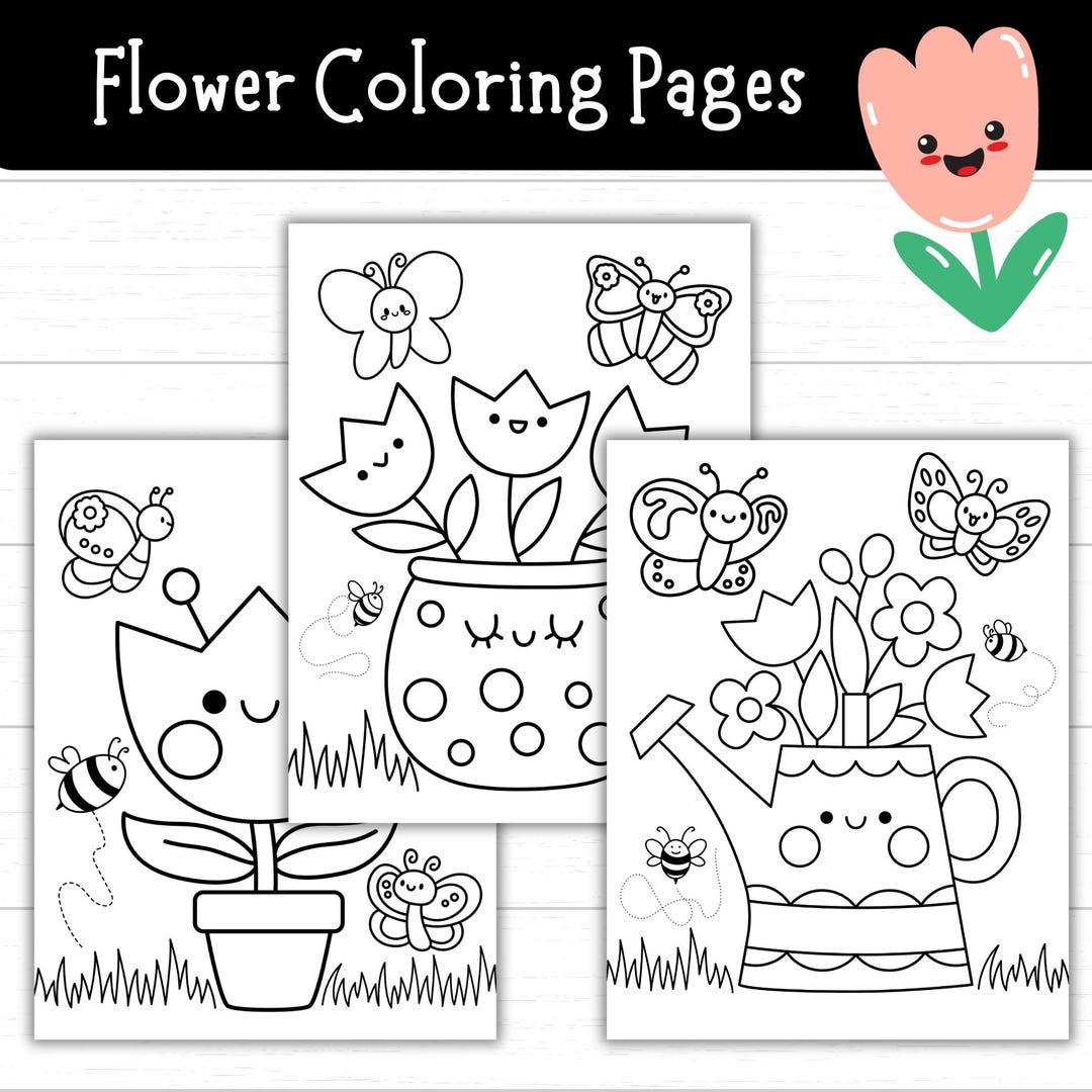 Printable Flower Coloring Pages for Kids, Spring Coloring Sheets ...