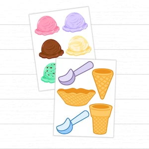 Build an Ice Cream Cone, Ice Cream Printables, Pretend Play, Preschool ...