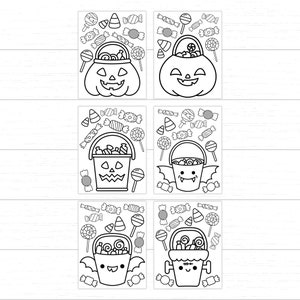 Trick or Treat Bucket Coloring Pages, Halloween Candy Bucket Coloring ...