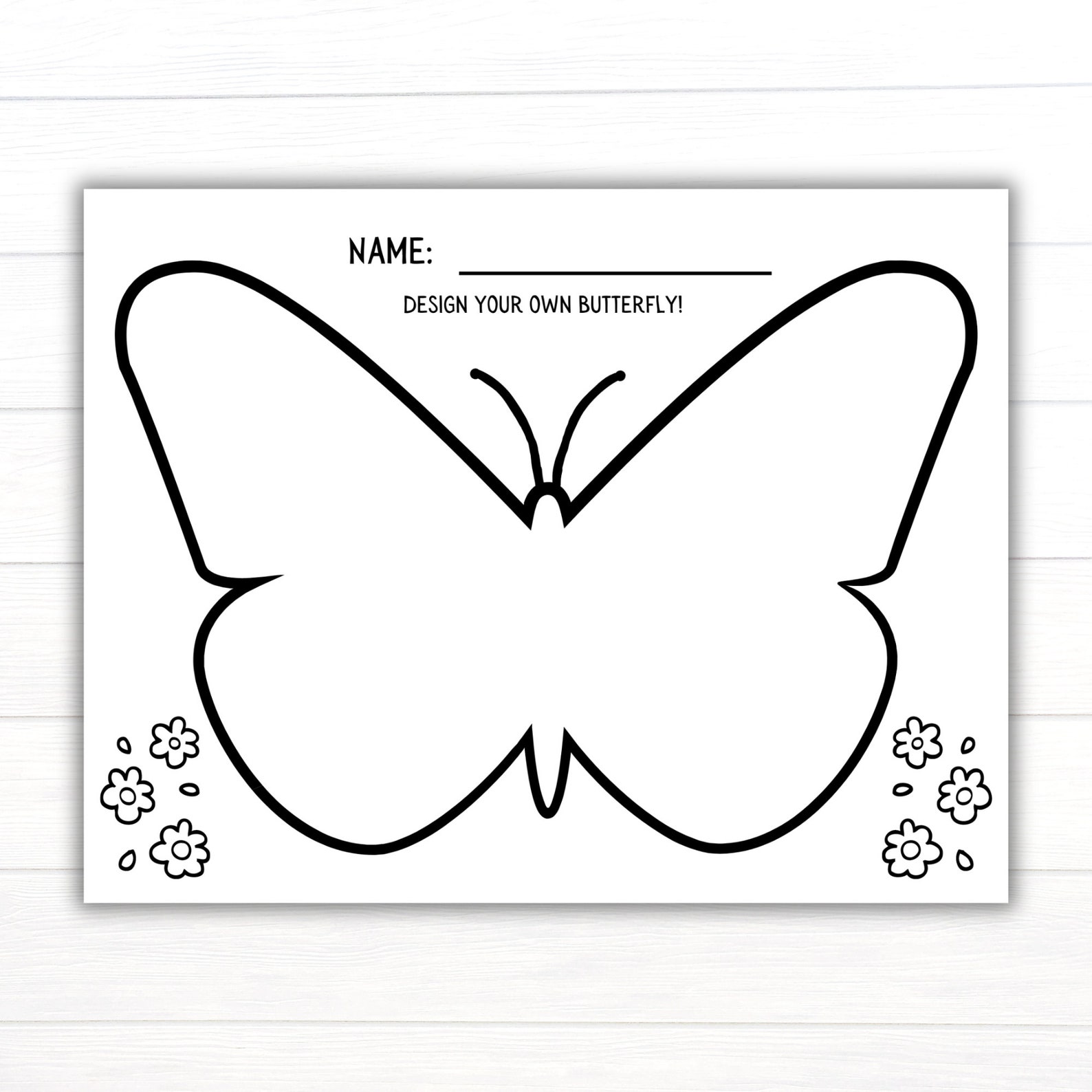 Design Your Own Butterfly, Butterfly Coloring Page, Butterfly Printable ...