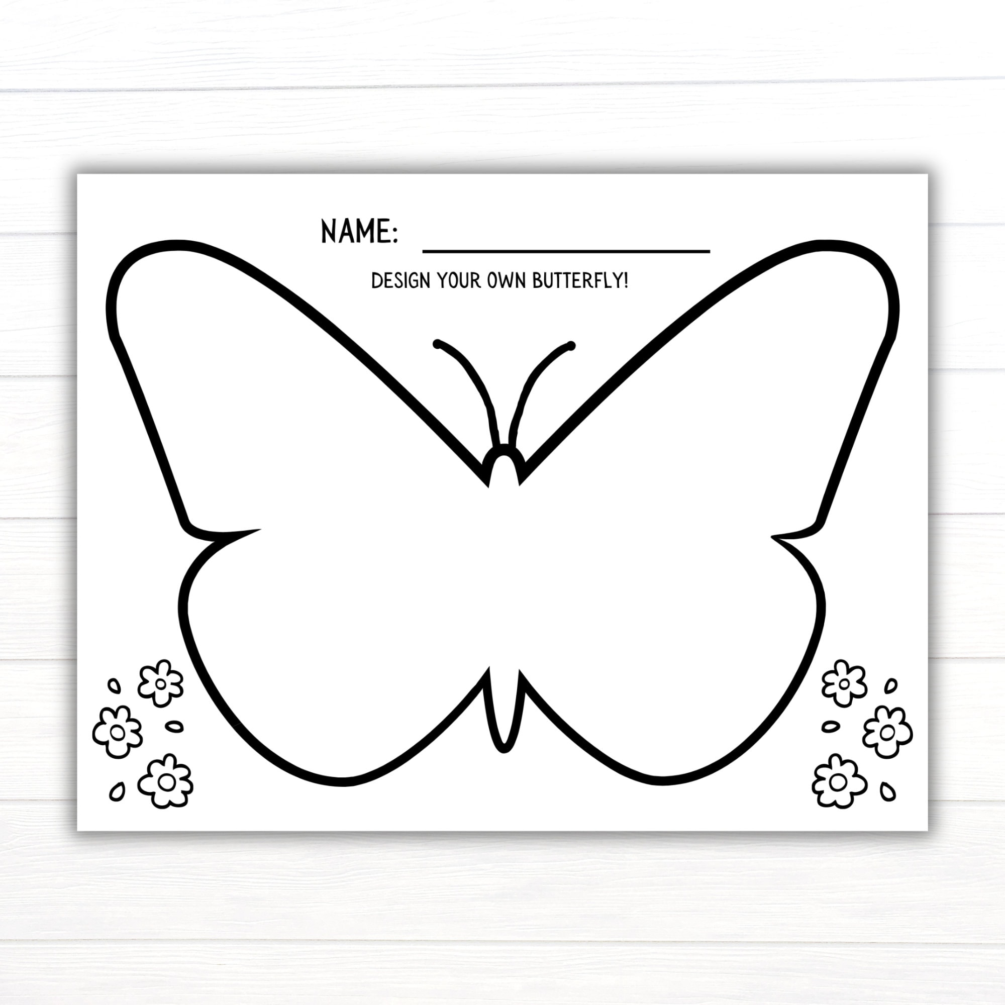 Design Your Own Butterfly, Butterfly Coloring Page, Butterfly Printable ...