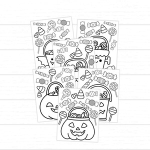 Trick or Treat Bucket Coloring Pages, Halloween Candy Bucket Coloring ...