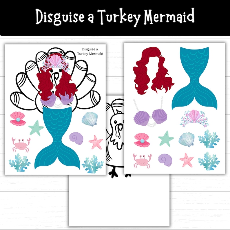 Disguise a Turkey Mermaid, Mermaid Turkey, Turkey Disguise Project ...