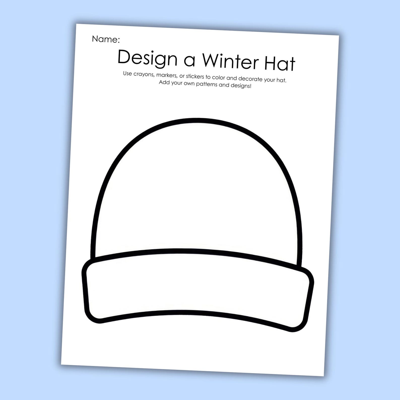 Design a Winter Hat Printable | 6 Winter Hat Templates for Kids ...
