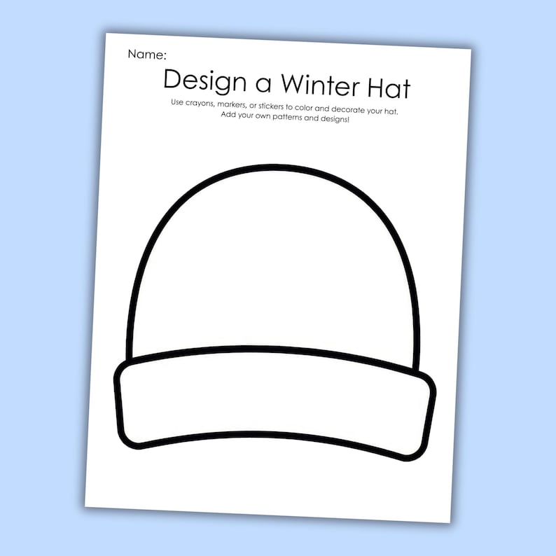 Design a Winter Hat Printable | 6 Winter Hat Templates for Kids ...