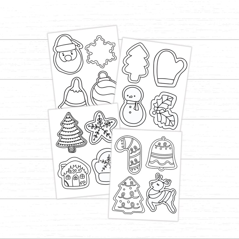 Christmas Cookie Coloring Pages, Holiday Cookie Coloring Sheets ...