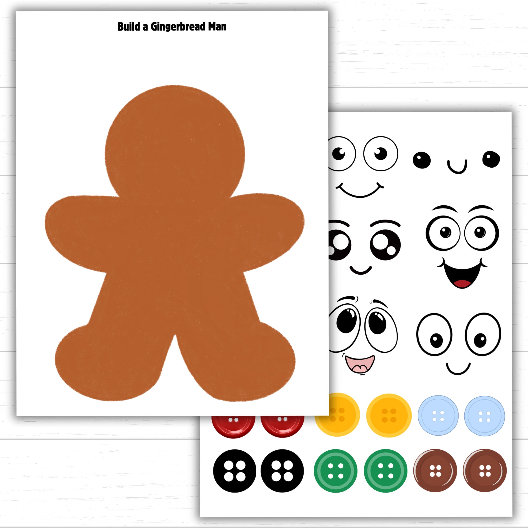 Build a Gingerbread Man Printable Set, Decorate a Gingerbread Man ...