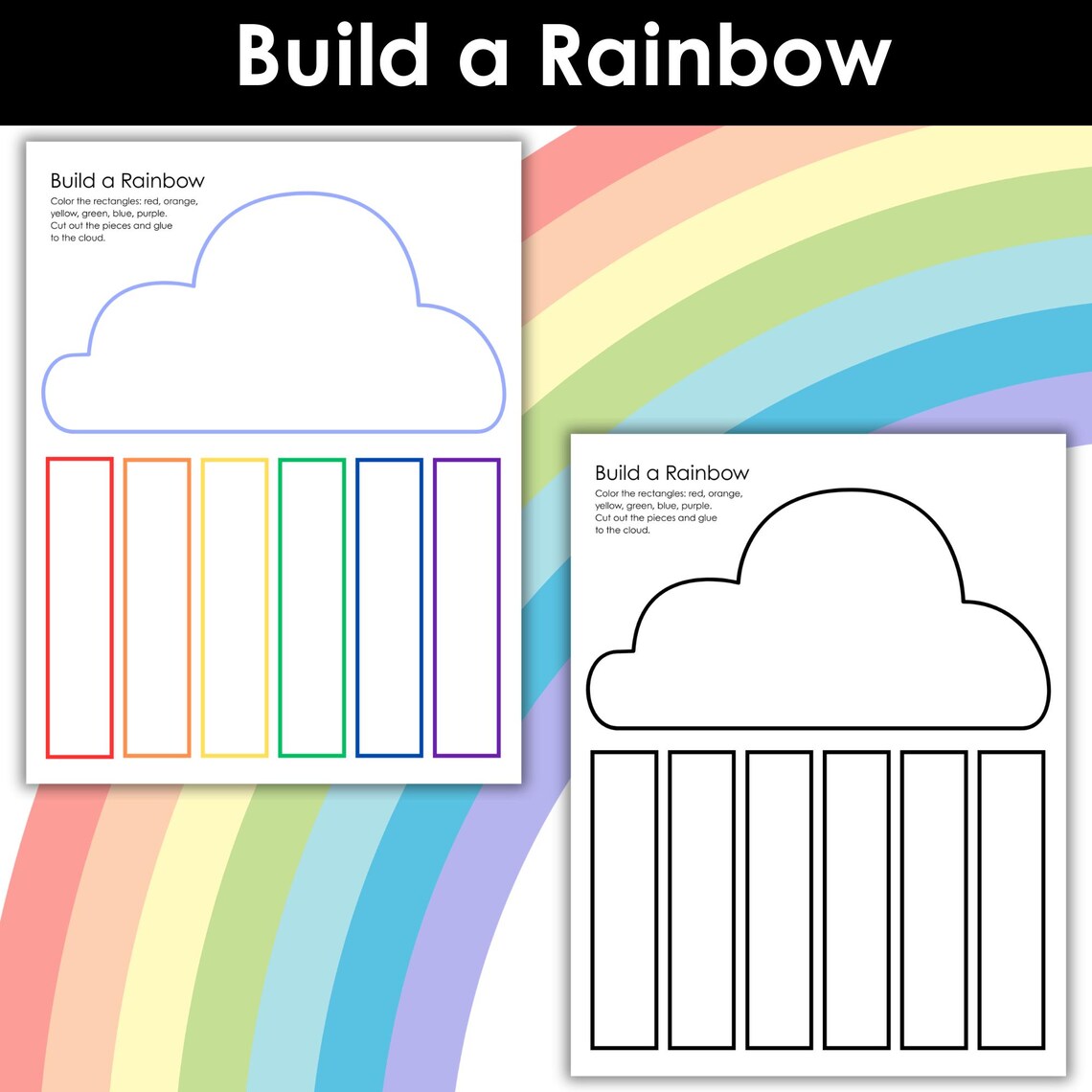 Build a Rainbow Printable Craft for Kids | Spring Coloring Activity ...