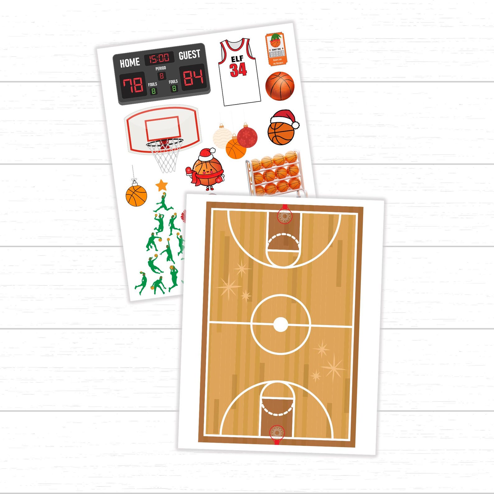 Elf Basketball Props, Christmas Elf Basketball Scene, Set Up ...