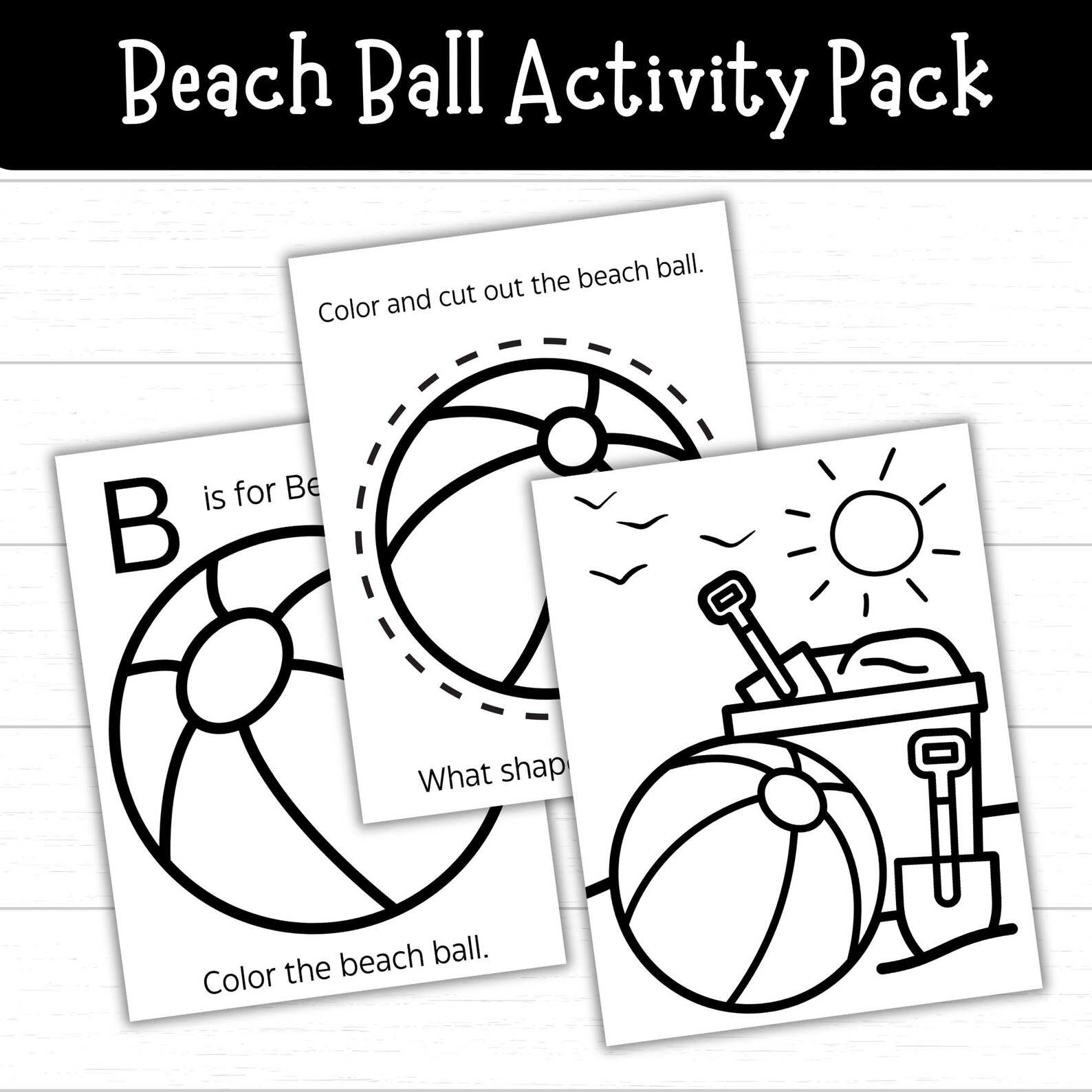 Beach Ball Activity Pack, Beach Ball Craft, Beach Printables, Summer ...
