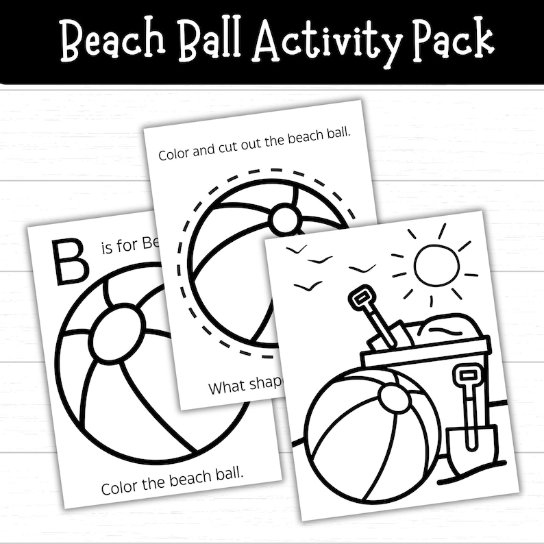 Beach Ball Activity Pack, Beach Ball Craft, Beach Printables, Summer ...