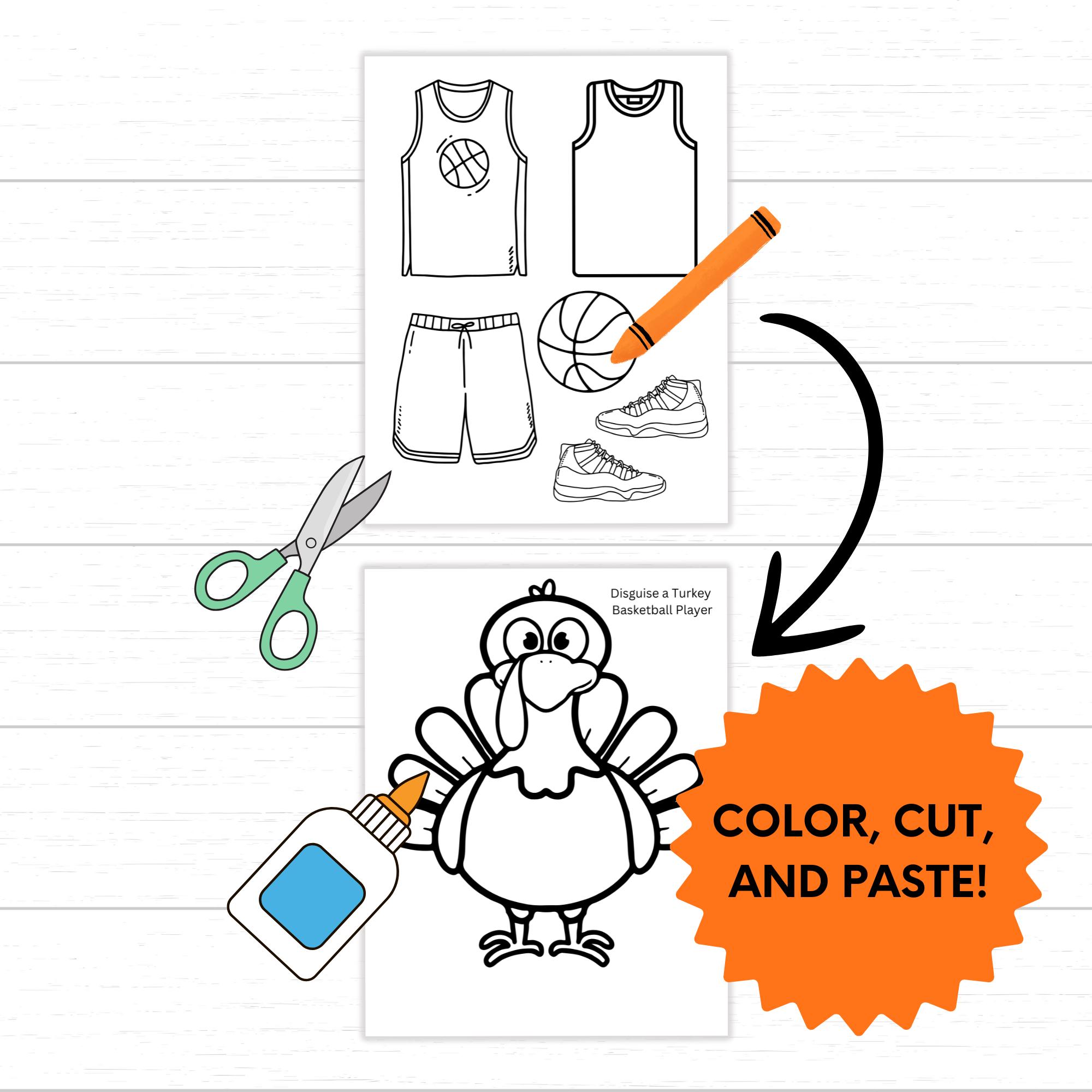 Disguise a Turkey Basketball Player, Printable Basketball Uniform ...