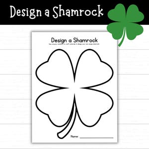 Design a Shamrock Printable Craft for Kids, Shamrock Template, Shamrock ...