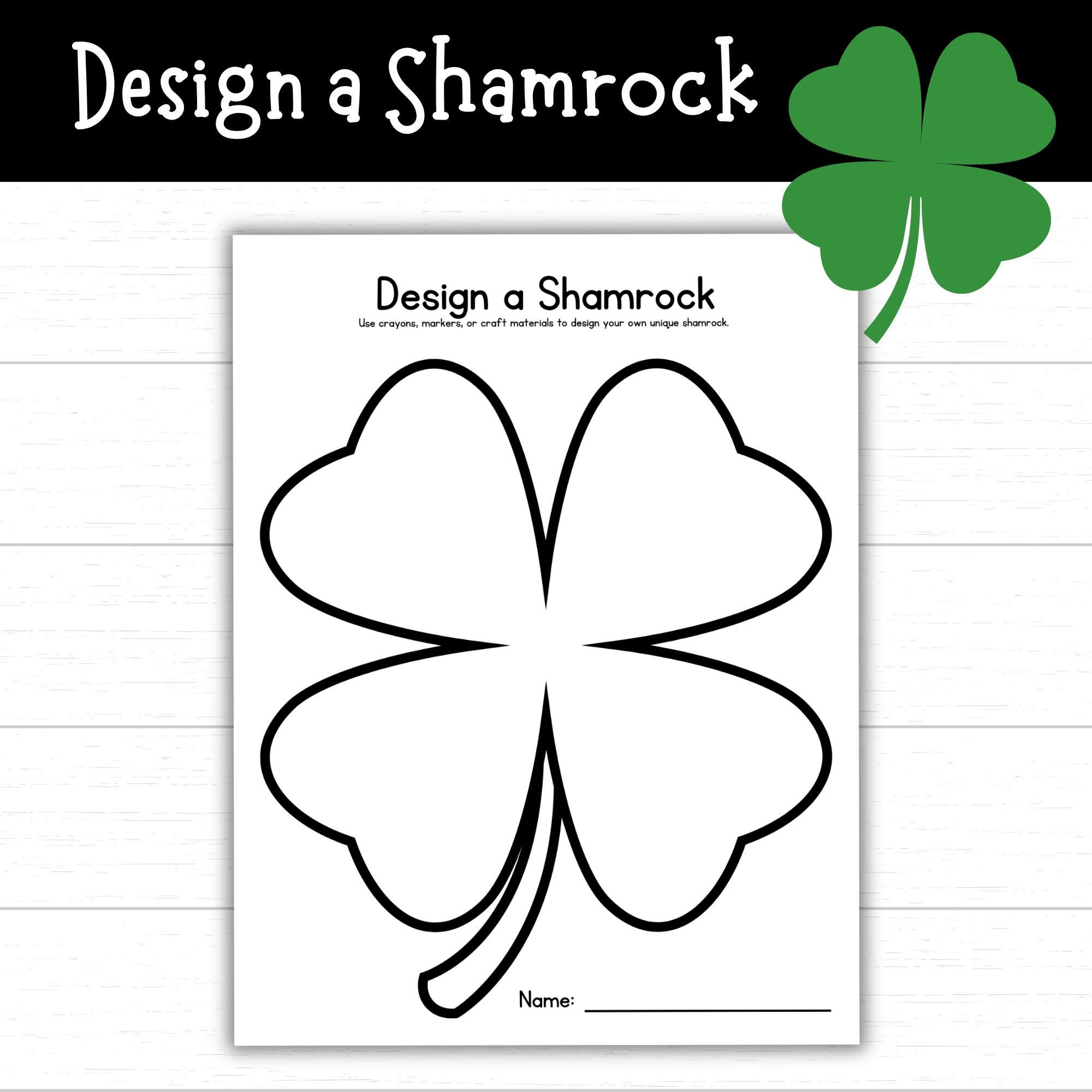Design a Shamrock Printable Craft for Kids, Shamrock Template, Shamrock ...