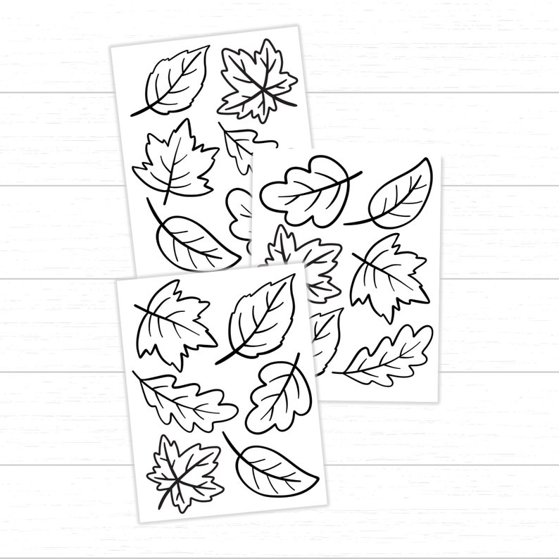 Leaf Coloring Pages for Kids Printable Pack, Fall Autumn Leaves ...
