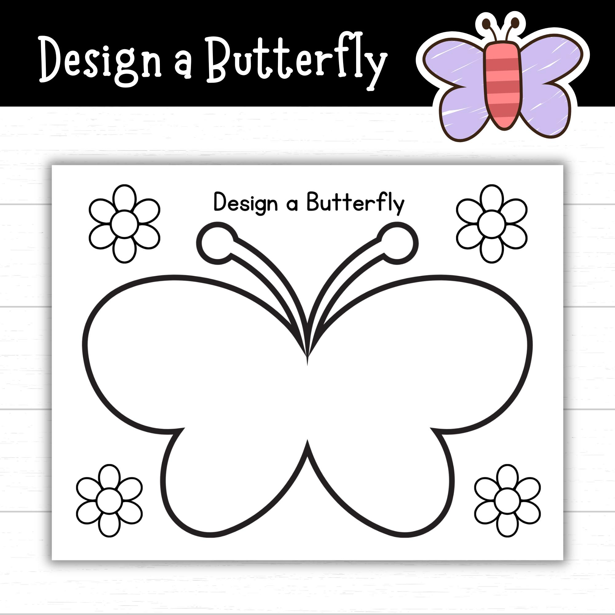 Design a Butterfly Printable, Butterfly Craft for Kids, Build a ...