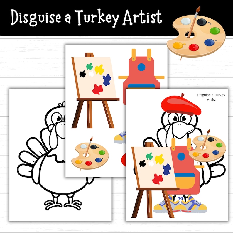 Disguise a Turkey Artist, Artist Turkey, Printable Outfit, Turkey in ...
