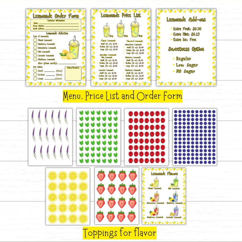 Lemonade Stand Dramatic Pretend Play Printable Kit, Lemonade Stand ...