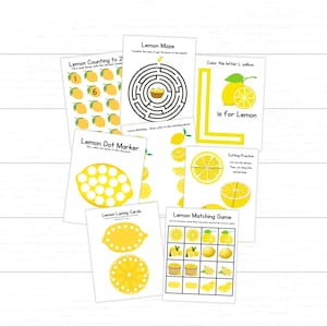Lemon Activity Pack Printable, Fun Summer Worksheets & Games for Kids ...